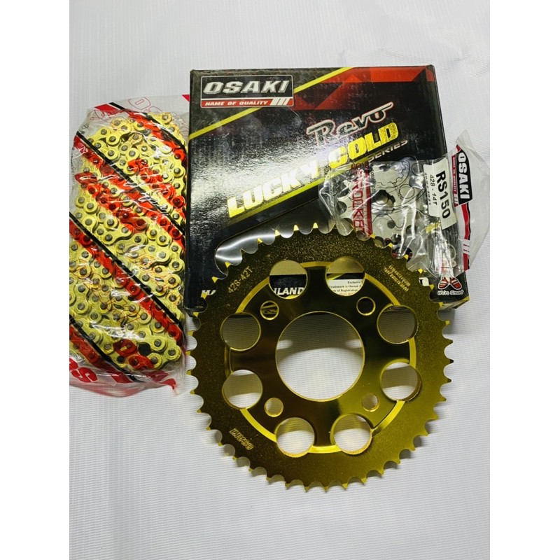 OSAKI CHAINSET LUCKY GOLD RS150/CRBR150 14-42T | Shopee Philippines