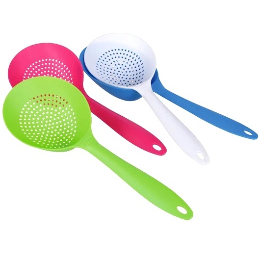 Plastic Spoon Skimmer Kitchen Sink Ladle Round Strainer w/ Handle Non ...