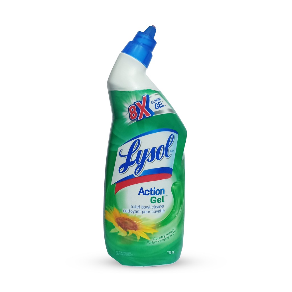 Lysol Action Gel Toilet Bowl Cleaner, 8X Clinging Gel, Country Scent ...