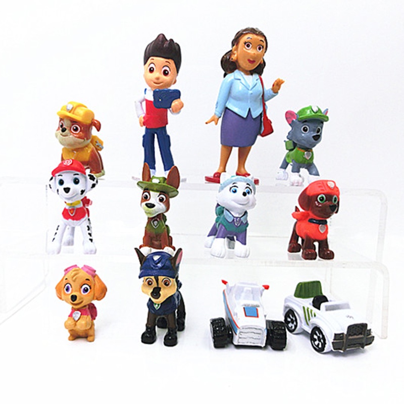 Paw Patrol 12 Pcs/set Patrulla Rescue Dog Action Figure Dolls Toys PVC ...