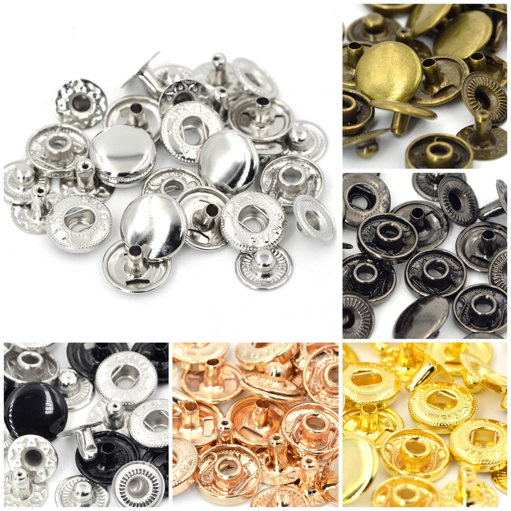 50sets Multi-Size/Color Metal Snap Fasteners Press Studs Snaps Button ...