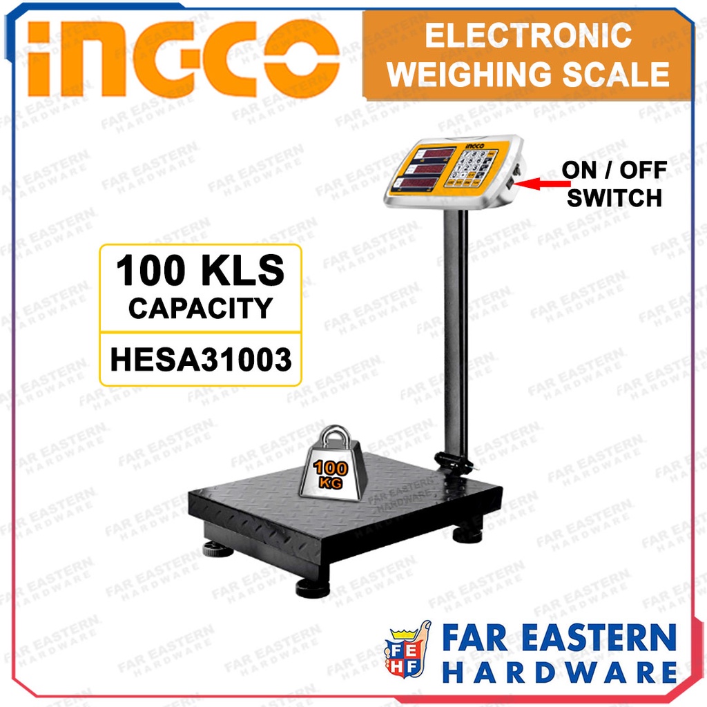 INGCO Electronic Weighing Scale Digital 100kg HESA31003 INMT | Shopee ...