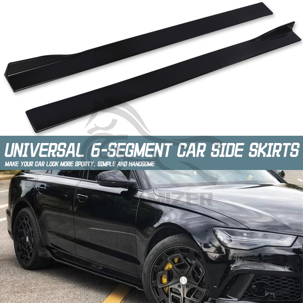 LANTOP 6PCS 2m Universal Car Side Skirts Extension Rocker Panels Lip ...
