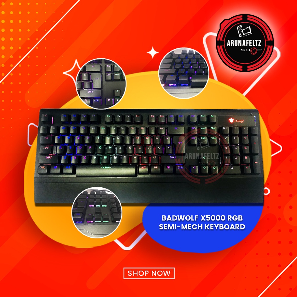 Black Keyboard Semi Mechanical X-5000 Monster (Badwolf) | Shopee ...