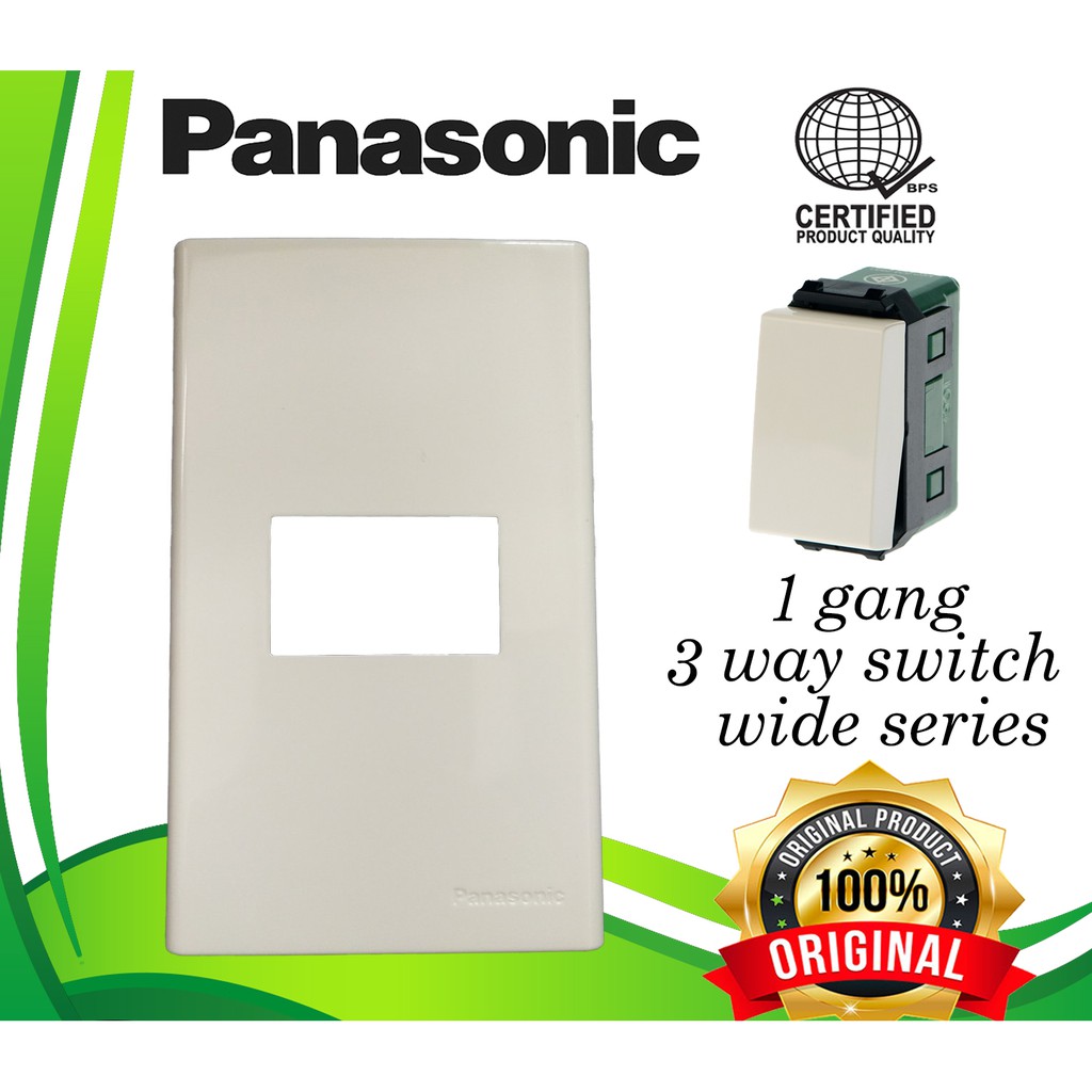 Panasonic 1gang 3 way Switch Wide Series Heavy Duty (Original) | Shopee ...