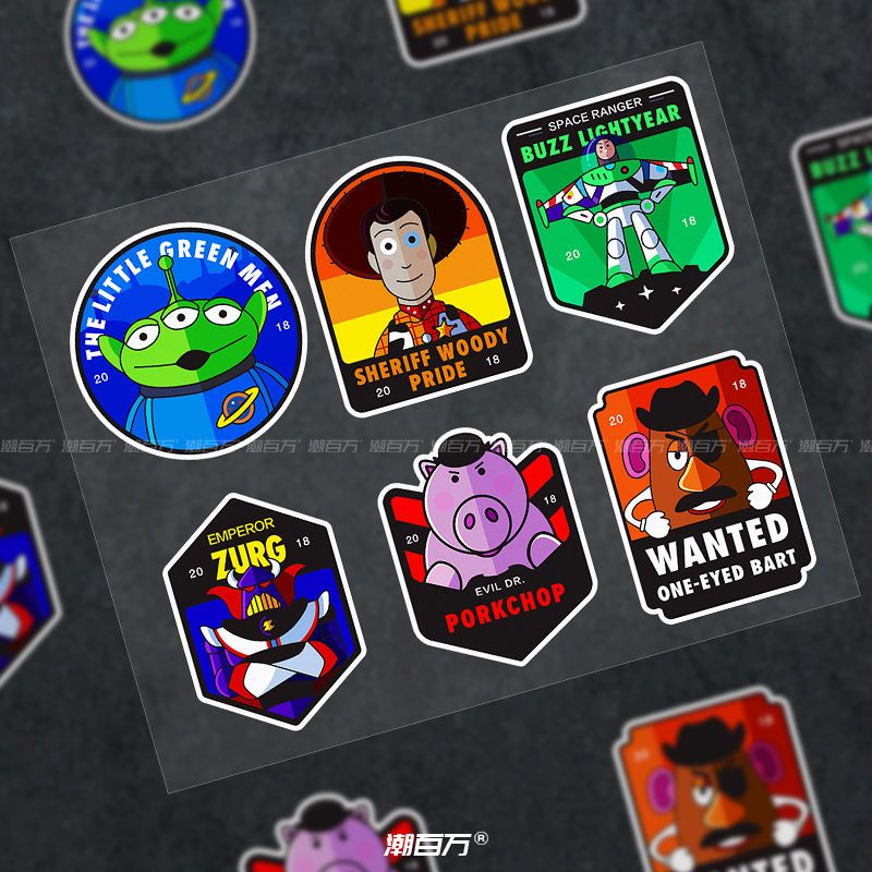 Toy Story Car Sticker Three-Eyed Boy Buzz Woody Electric Motorcycle ...