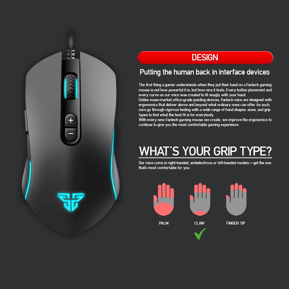 Fantech X9 Thor Macro RGB Gaming Mouse 6D Programmable Buttons ...