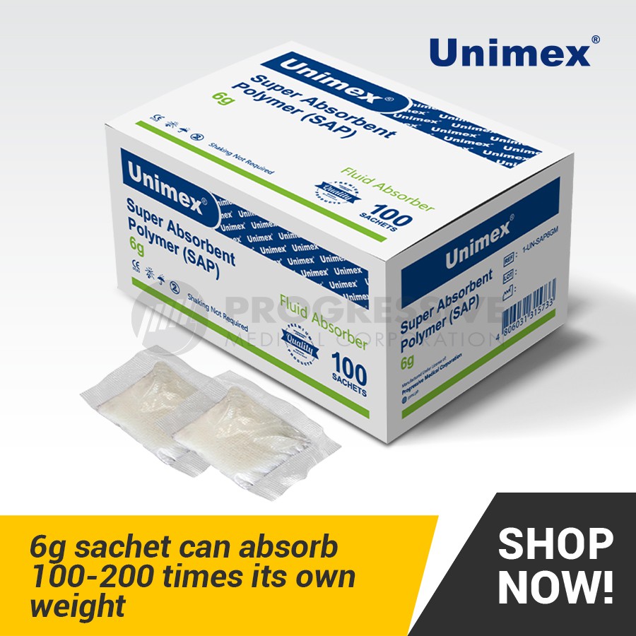 Unimex Super Absorbent Polymer (100 sachets in a box) | Shopee Philippines