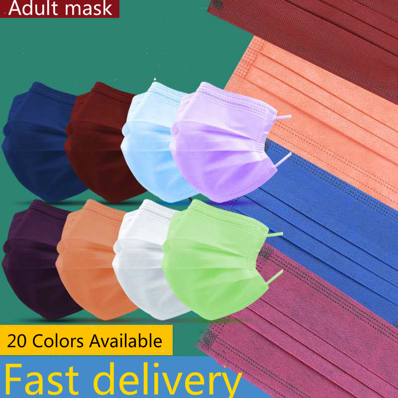 10/50pcs Disposable 3Layer Civil Mask Melt Blown Cloth Adult Mask ...