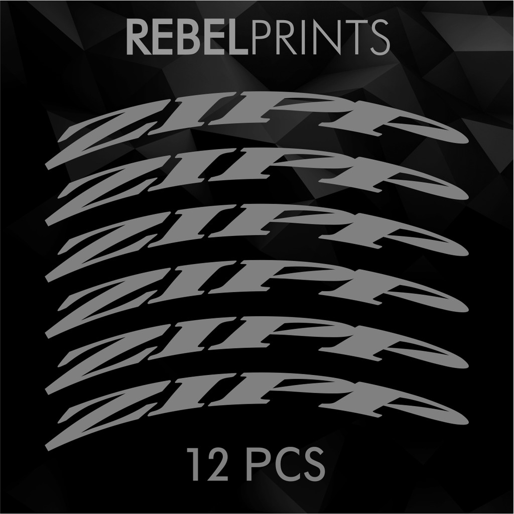 ZIPP (12 pcs) Wheel Rim Sticker Decals Vinyl for Mountain Bikes, Road ...