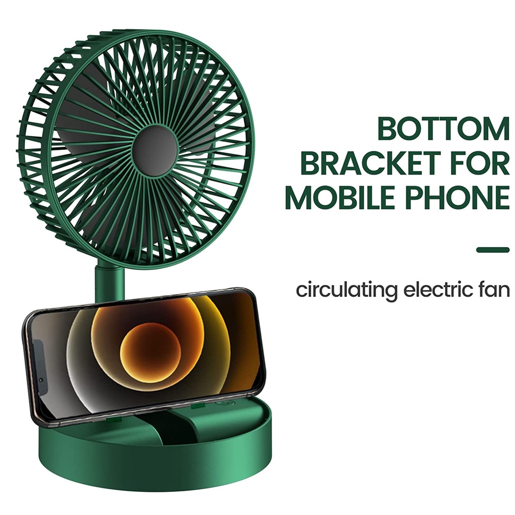 Telescopic Folding Fan 3-Speed Wind Highly Stretchable Simulated ...