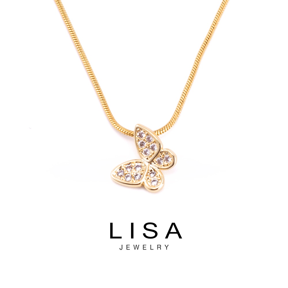 lisa jewelry 18K Gold Butterfly Akai Pendant Necklace for Women ...