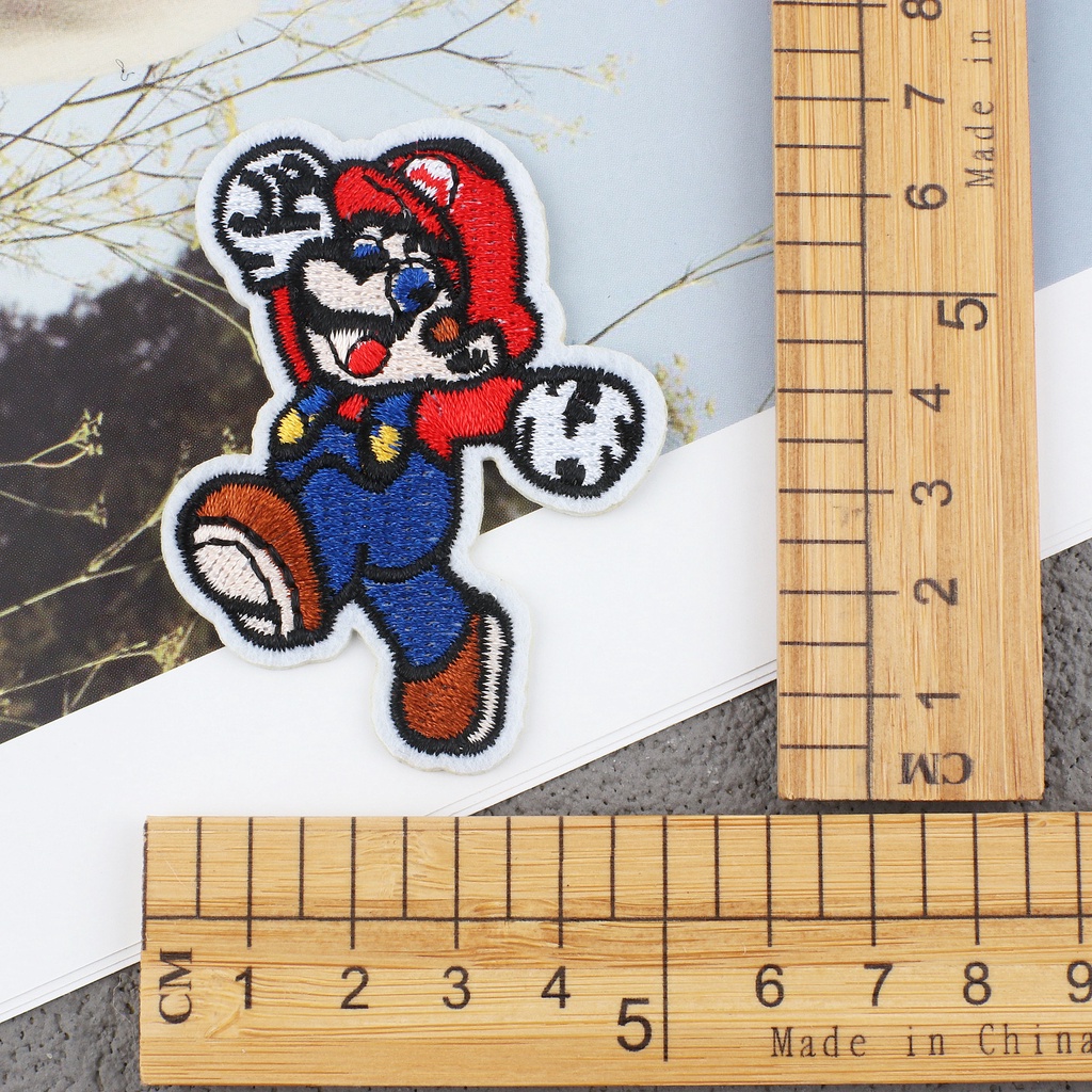 Super Mario Series Cartoon Embroidery Patch Anime Mushroom / Princess ...