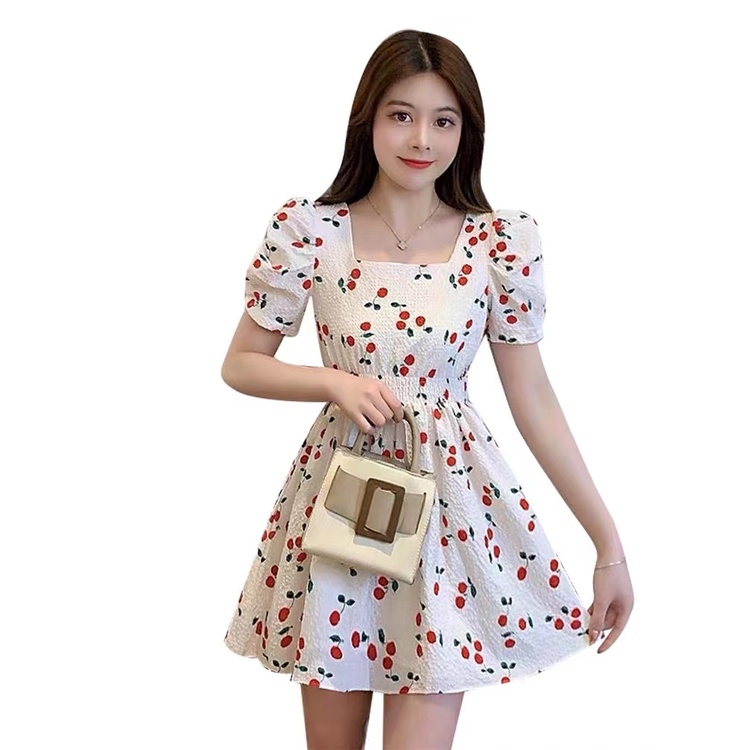 new korean mini dress women clothing dresses cherry design | Shopee ...
