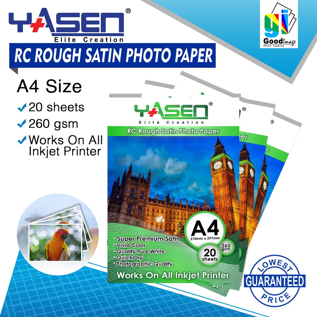 Yasen RC Rough Satin A4 Photopaper 260 GSM | Shopee Philippines