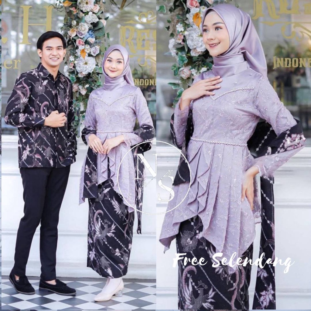 Batik Couple Kebaya Modern Kebaya Kebaya Tunic Fiance Graduation ...