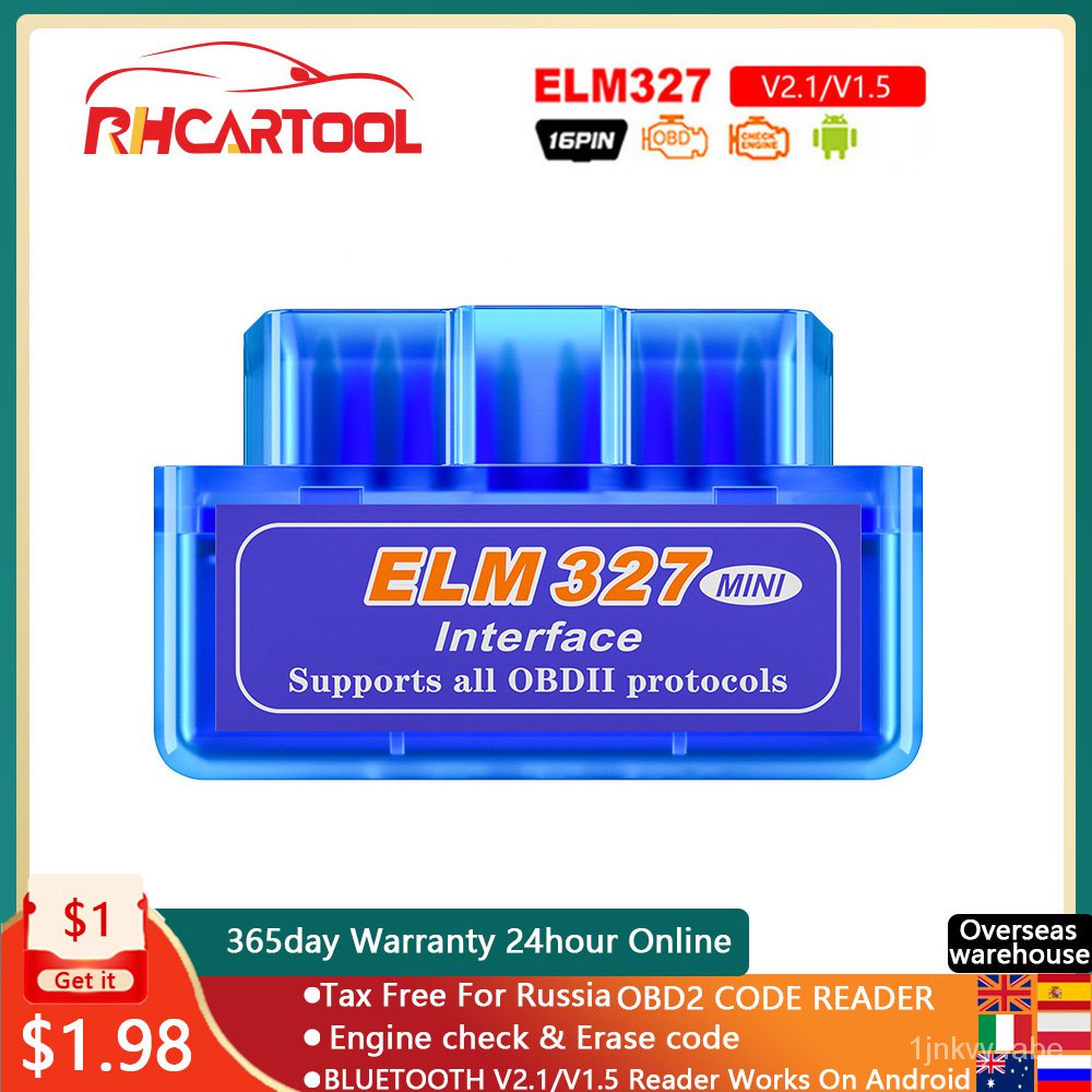 OBD2 Car Diagnostic Tool ELM 327 ELM327 OBDII / OBD2 V2.1 v1.5 Vehicle ...