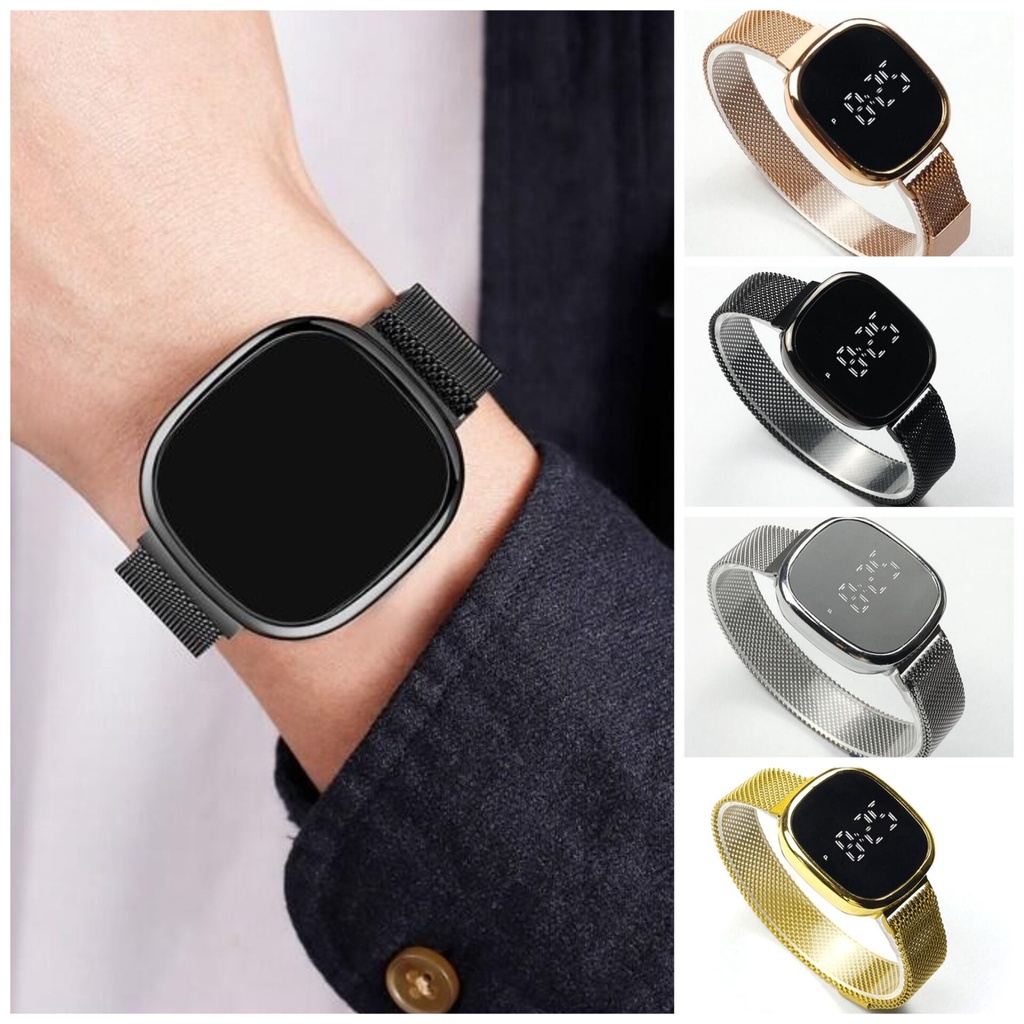 Luxury LED Light Touch Digital Watch for Men&Women Stainless Steel ...