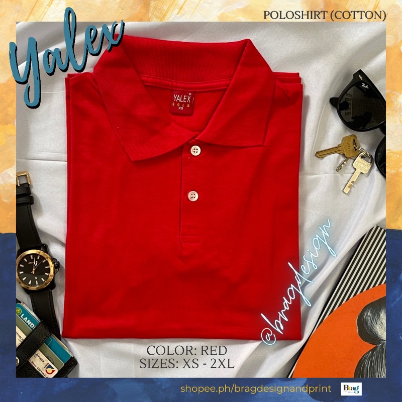 YALEX RED | Plain COTTON POLOSHIRT | Red Label | Shopee Philippines