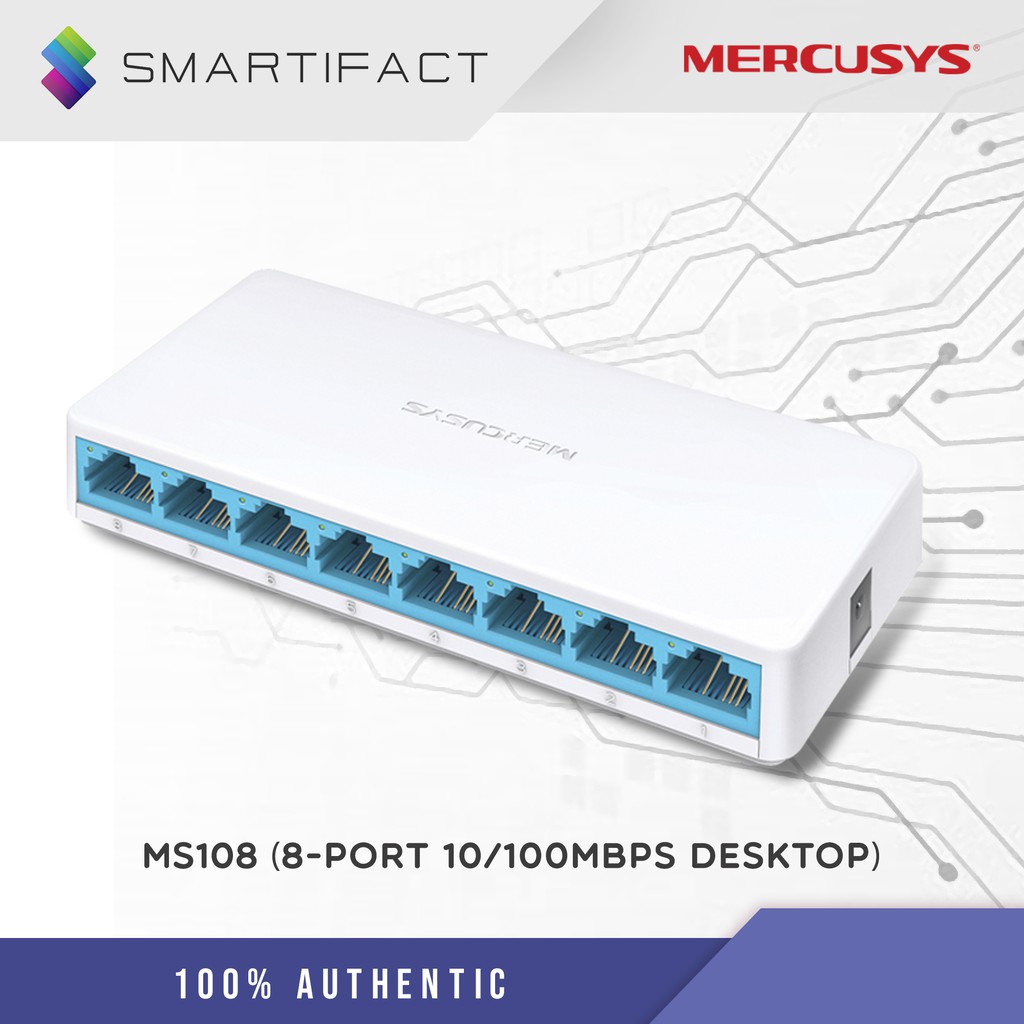 Mercusys MS108 8-Port 10/100Mbps Desktop switch | 8 Port Network Switch ...