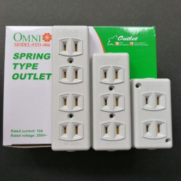 Omni Spring Type Outlet 2 Gang (STO-002), 3 Gang (STO-003), 4 Gang (STO ...