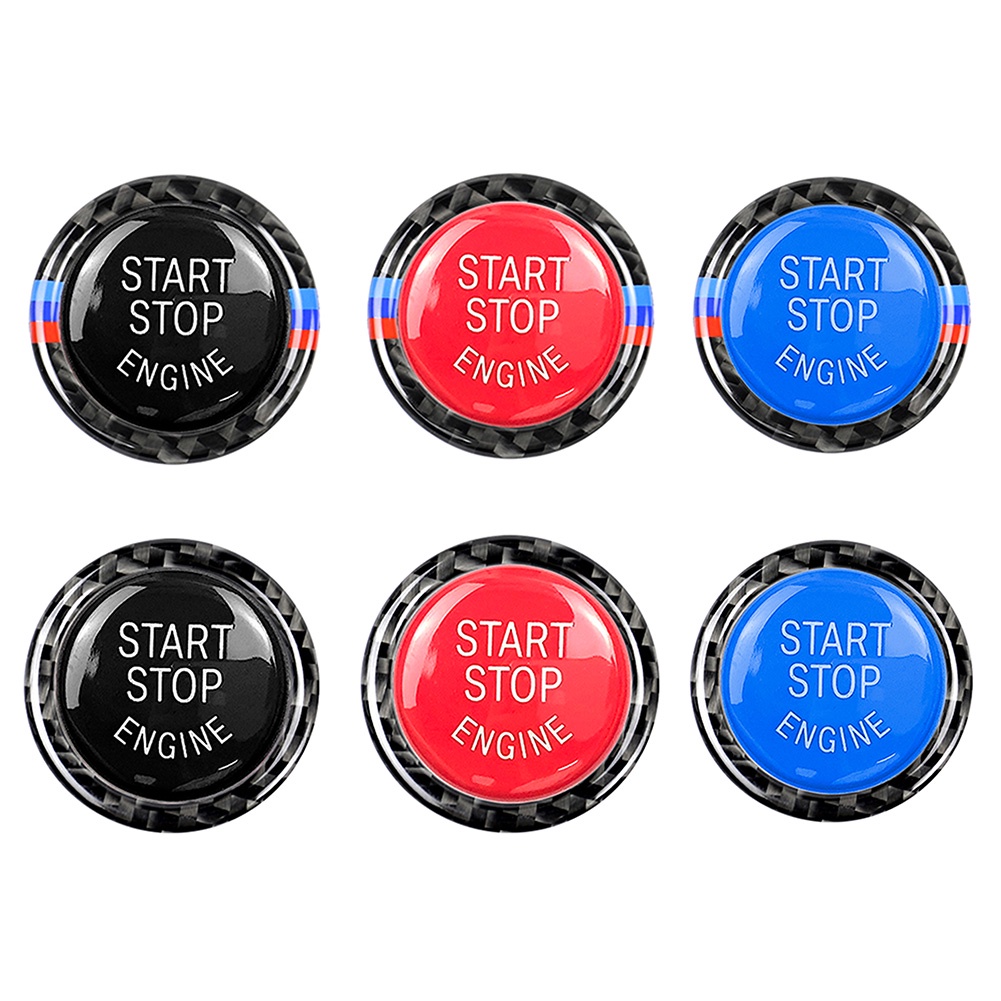 Engine Start Stop Button Replace Cover + Carbon Fiber Ignition Switch ...