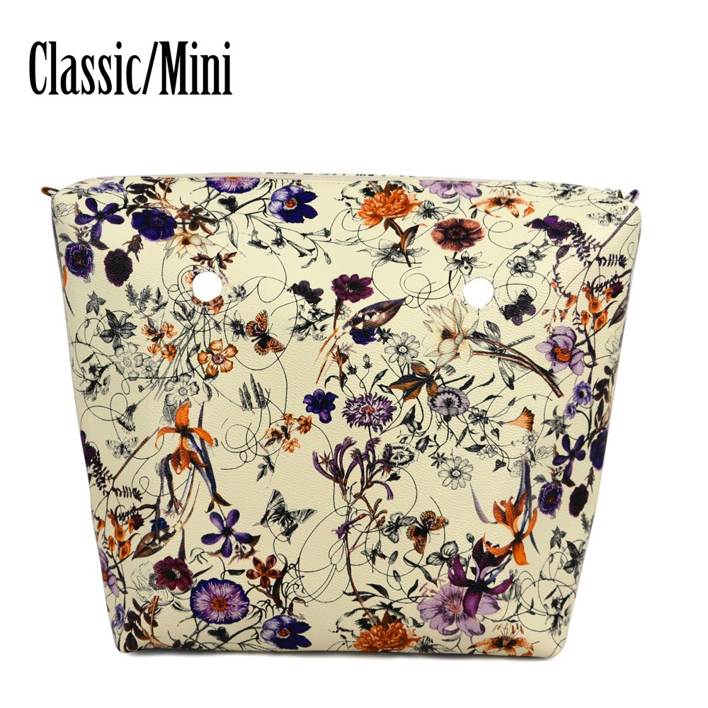 TANQU New Classic Mini Floral Print PU Leather Lining Zipper Inner ...