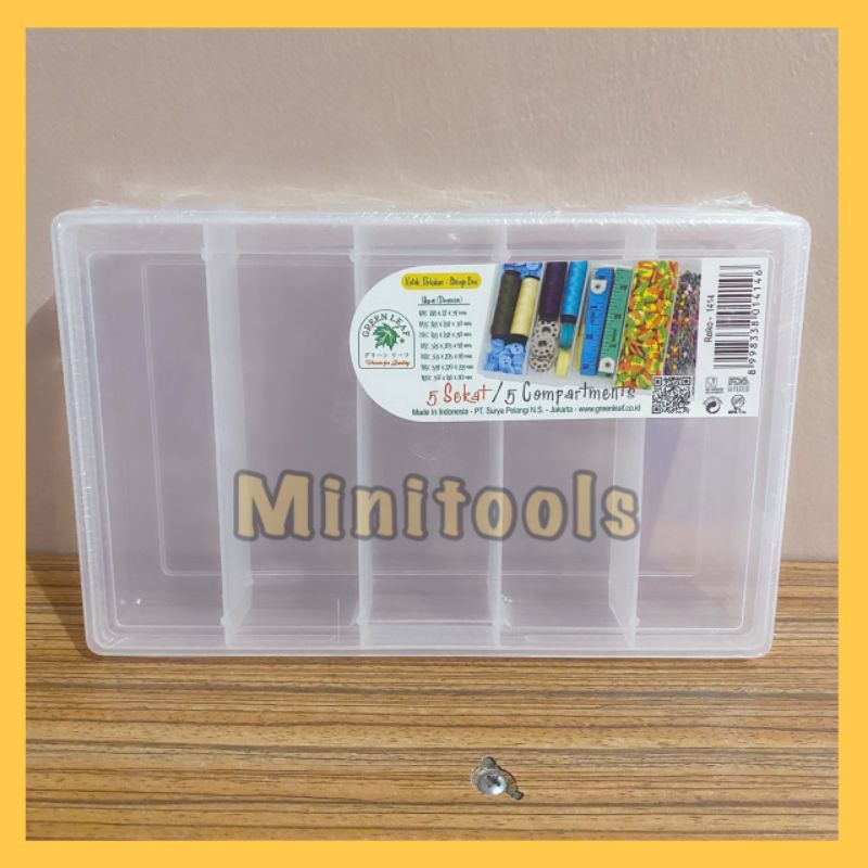 5-separated Tool Storage Box / Sewing and Medicine Box / Green Leaf ...