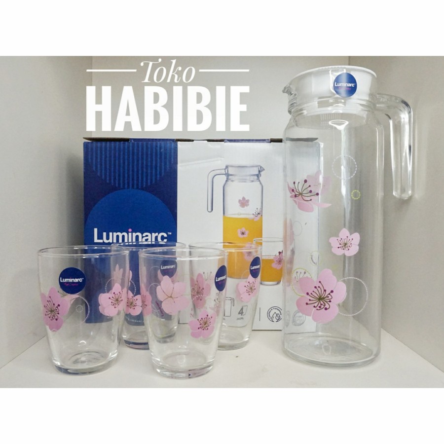 Luminarc Glass Octime And Jug 5pc Drink Set Glass Teapot Glass Water ...