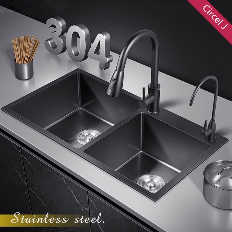 CJ Kitchen Sink SUS304 Stainless Steel Sink Single/Double Handmade Sink ...