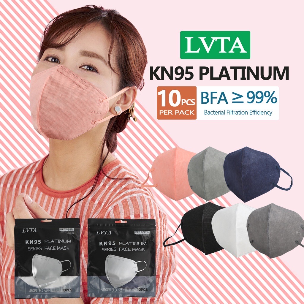 NEW Platinum Series LVTA KN95 10 PCS Face Mask Facemask 4ply High ...