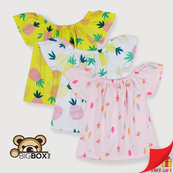 BigboxPH Kids Cotton Fashion Off Shoulder Top for Girls 1-3 years Old ...