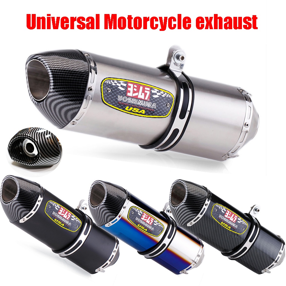 38-51mm Universal Moto Exhaust Pipe Exhaust Muffler Pipe Yoshimura R77 Canister Pipe With DB ...