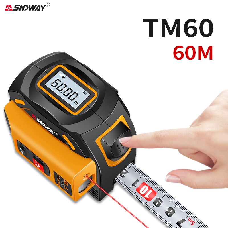 SNDWAY Laser Distance Measuring Tape 40M 60M Digital Tape Measure 2-in-1 Laser Distance Meter ...