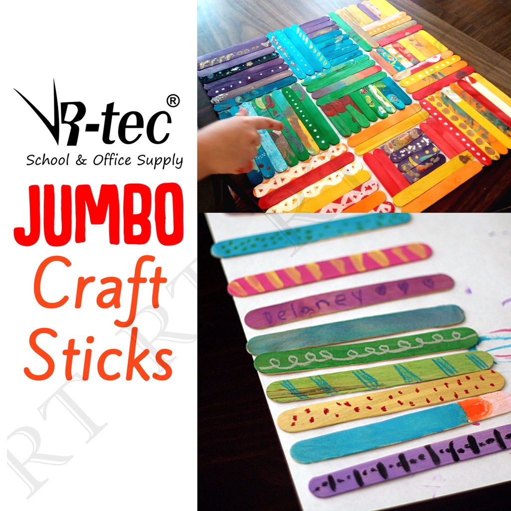 50 Pieces Colorful Popsicle Sticks DIY Handmade Wooden Craft Stick Ice ...