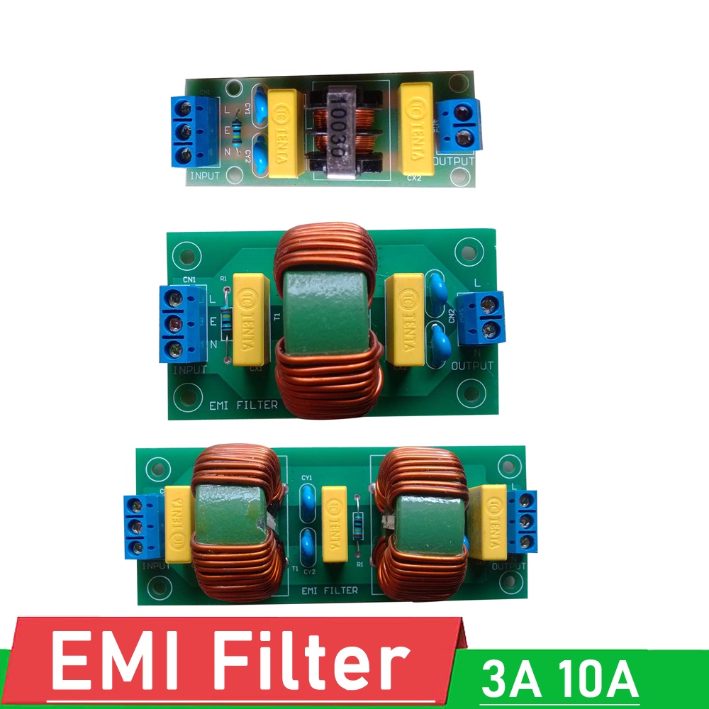 3A 10A EMI Filter DC/AC EMI Power Filter board Noise Impurity Purifier Filtering 110V 220V 12V ...