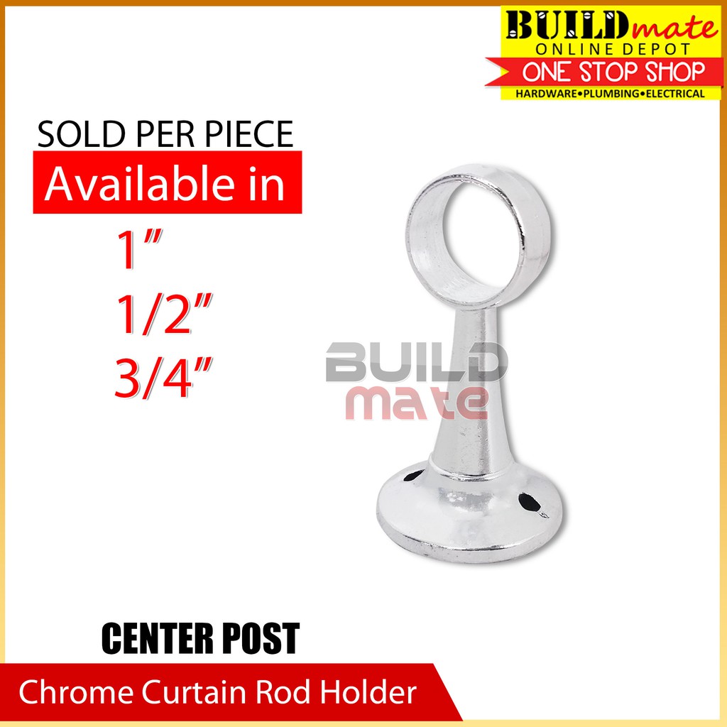 Chrome Curtain Rod Holder Center Post •BUILDMATE• | Shopee Philippines