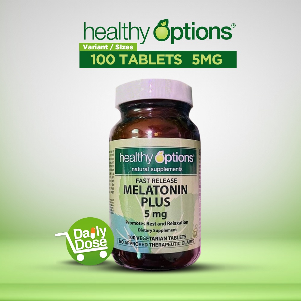 Healthy Options Melatonin 3mg, 5mg (Fast Release), 10mg Vegetarian ...