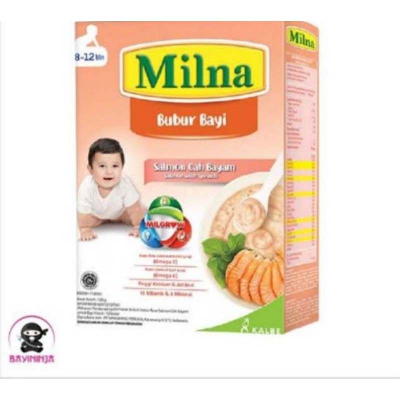 Milna Baby Porridge Salmon Cah Spinach 8-12 Months | Shopee Philippines