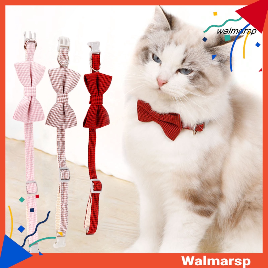 [WMP] Pet Collar Adjustable Wear-resistant Nylon Bow-knot Design Puppy ...