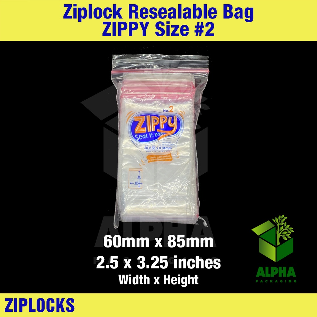 Ziplock Resealable Bag Zippy Size #2 100 pcs | Shopee Philippines