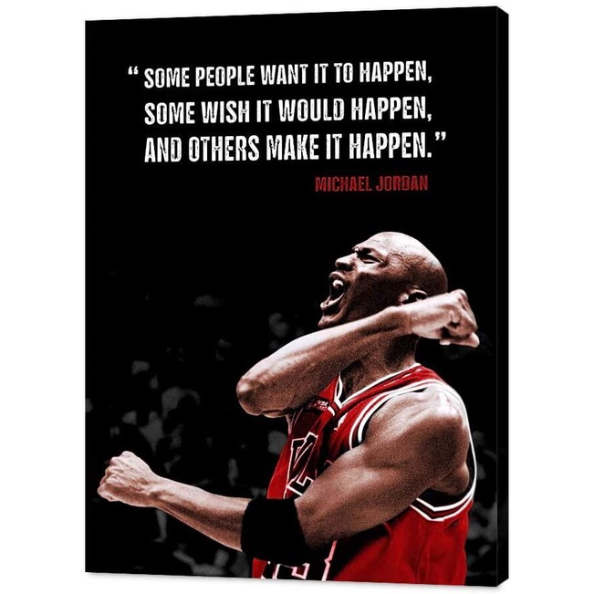 Wall Art Canvas Inspirational Quote Picture Nba Legend Michael Jordan ...