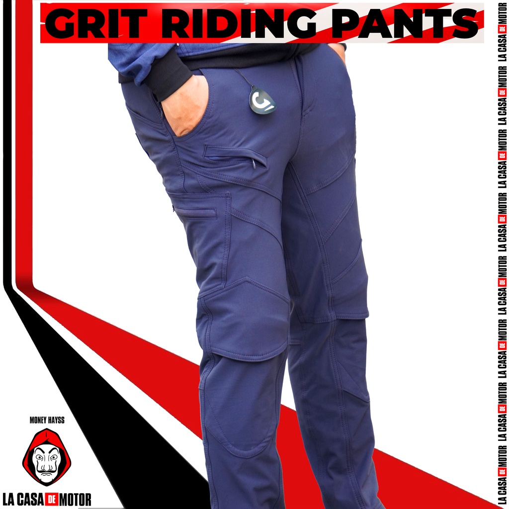 GRIT DAILY RIDING TROUSERS / RIDING PANTS WITH KNEE PADS (NAVY BLUE ...
