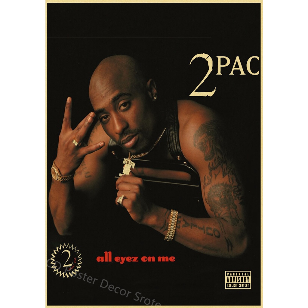 Hip Hop Singer Tupac Retro Poster Kraft Paper 2PAC Prints Posters ...