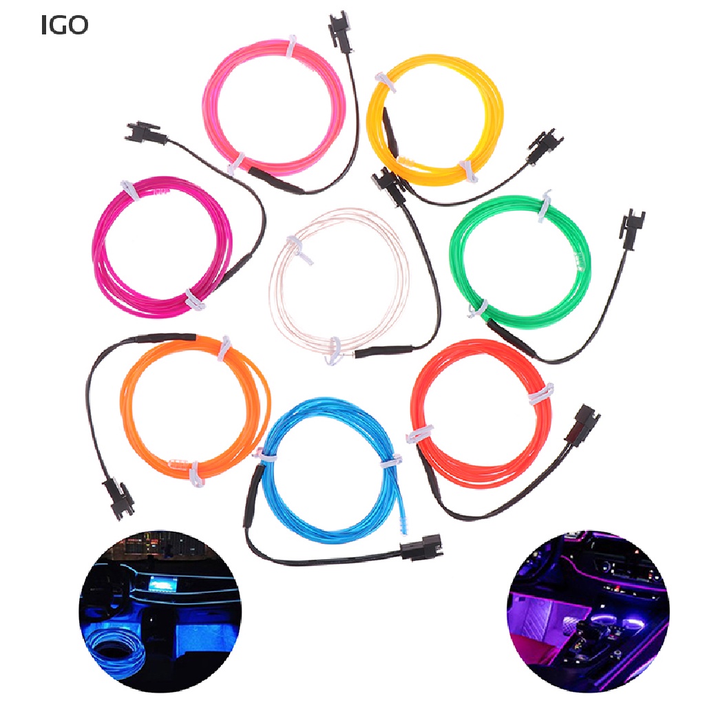 IGO 1M Neon Light Dance Party Decor Light LED Lamp Flexible EL Wire ...