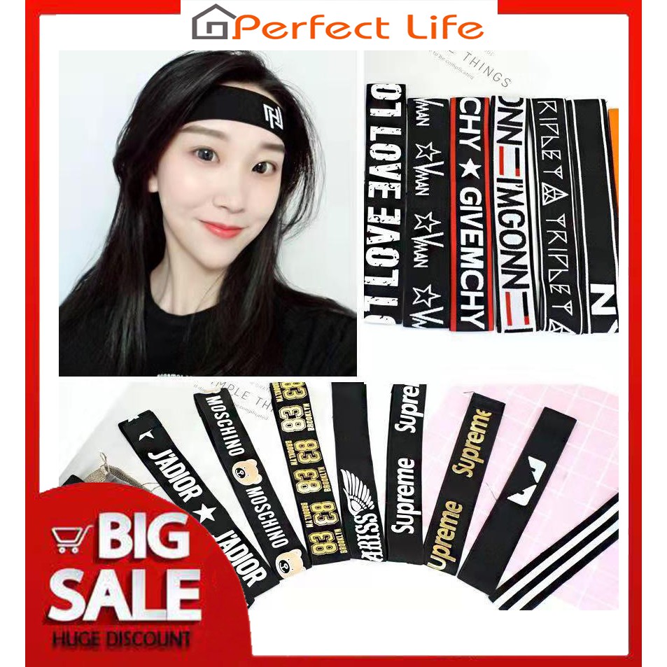 Perfect Life Men Women Elastic Hair Band Alphabet Letter Sport ...