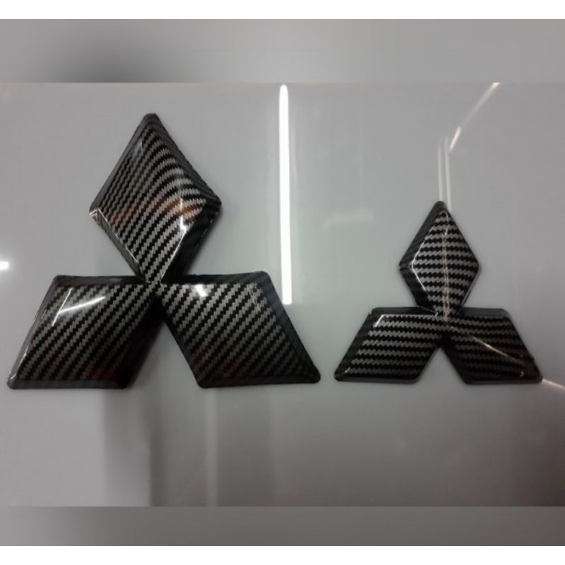 Mitsubishi Outlander Sport Carbon Emblem Logo Cover Front Rear | Shopee ...