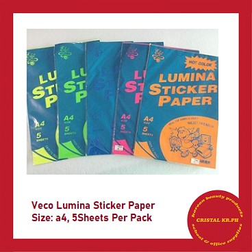 Veco Lumina hot color Sticker Paper A4 5sheets | Shopee Philippines