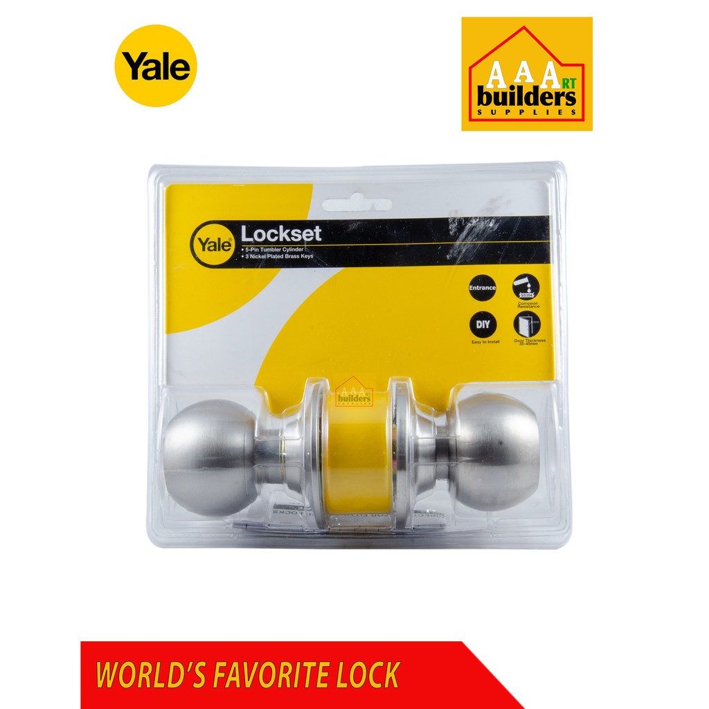 Yale Entrance Doorknob Lockset VCA5127 US32D | Shopee Philippines