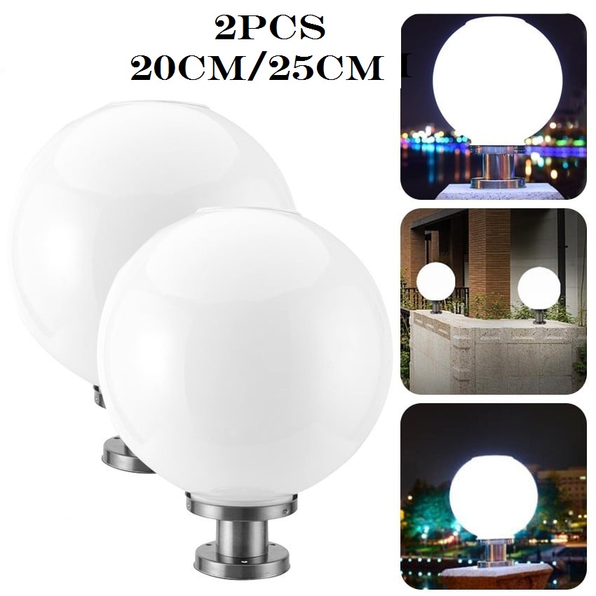 25CM/20CM Solar LED Round Post Light Waterproof Outdoor Powered Lawn ...